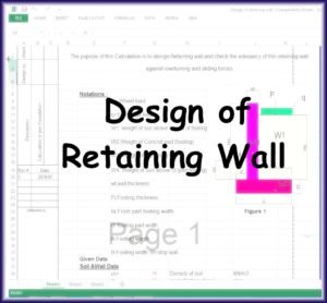 Design of Retaining Wall Excel Sheet