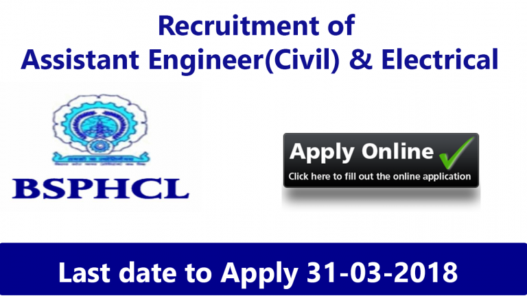 Recruitment on the Post of Assistant Engineer(Civil) & Electrical