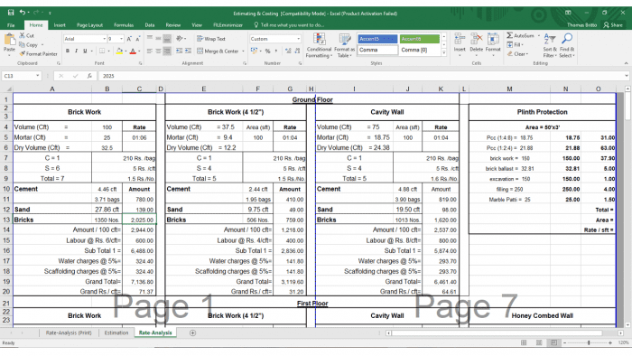 Analysis of Rates of Building Construction in Excel